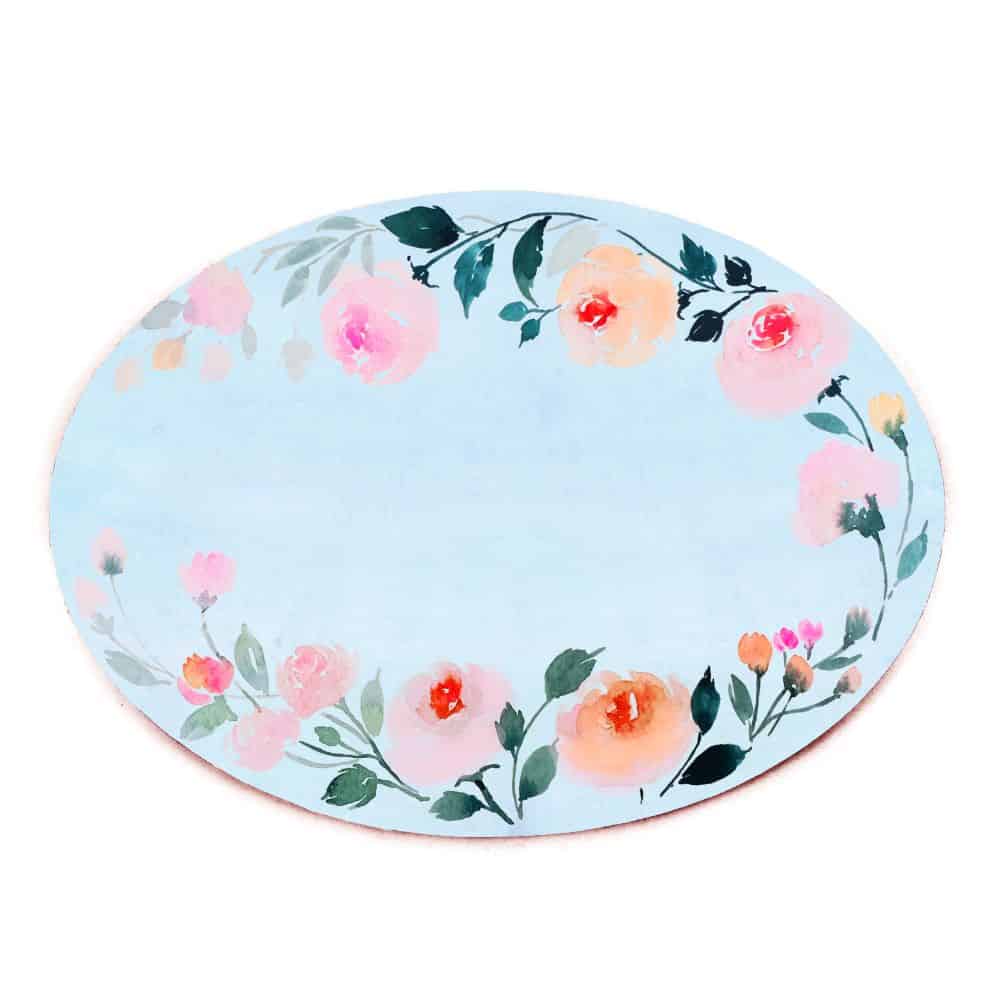 Graceful Blossoms Handpainted Floral Nameplate