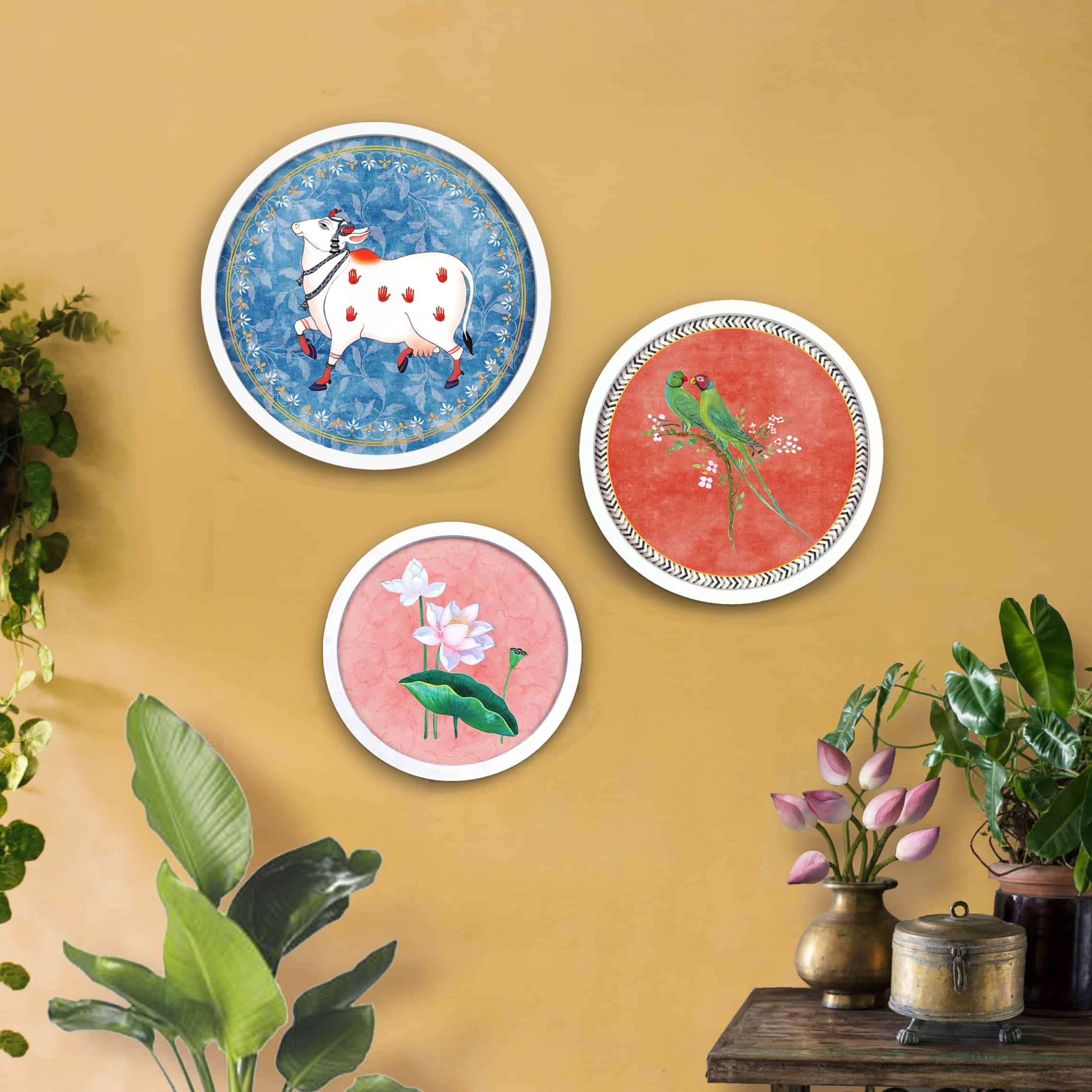 Pichwai Style Wall Art Frames Set of 3
