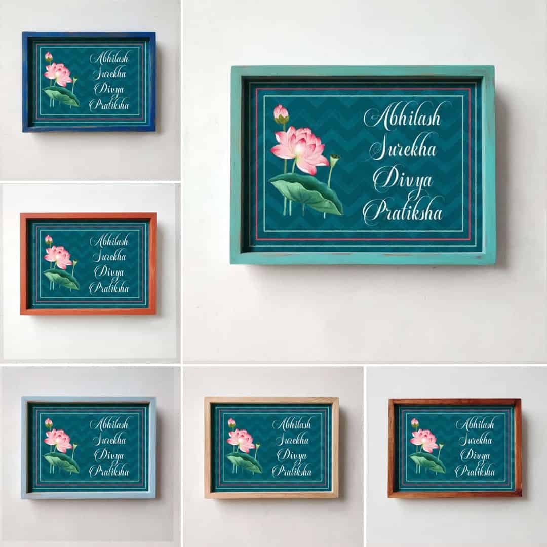 Lotus - Handcrafted Framed Nameplate – rangreli