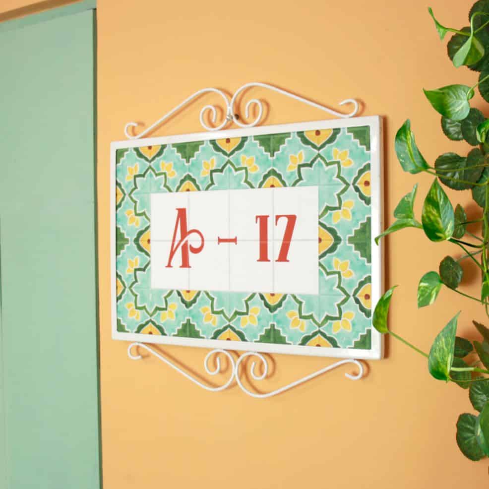 Artisanal Symmetry - Hand Painted Metal Frame Name plate