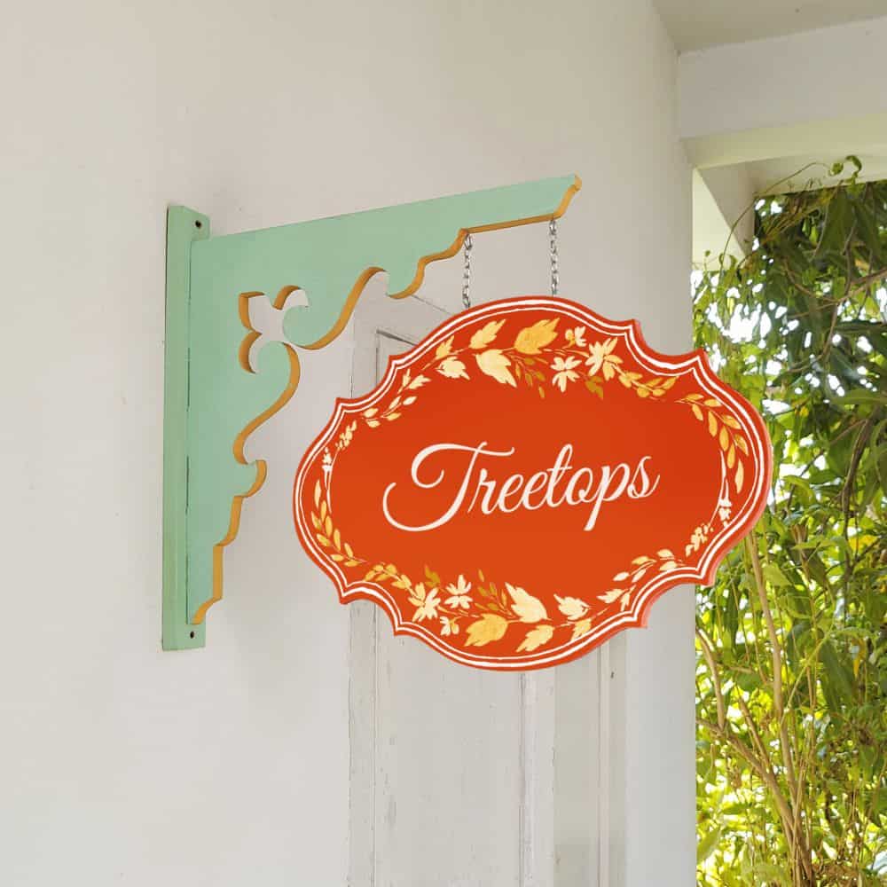 Handpainted Hanging Name plate - Mint Green Victorian Red Yellow Flowe ...