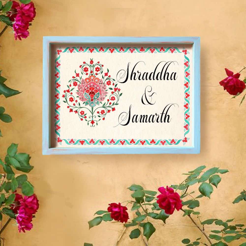Customized Floral Nameplates for Home | Flower Design Nameplates – rangreli